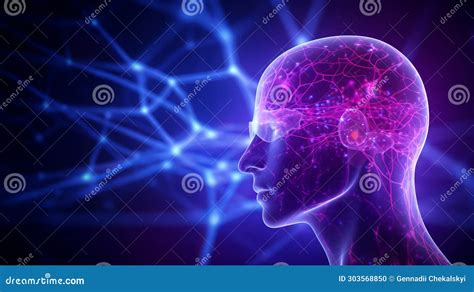 Glowing Neurons Firing And Wiring Together In A Neural Network Of Human Brain. Abstract ...