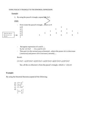 Binomial Expansion Teorem Pascal Mapping DOCX