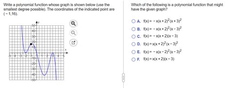 Solved Write A Polynomial Function Whose Graph Is Shown Chegg