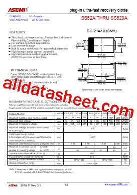 SS56 Datasheet(PDF) - ASEMI TECHNOLOGY., LTD