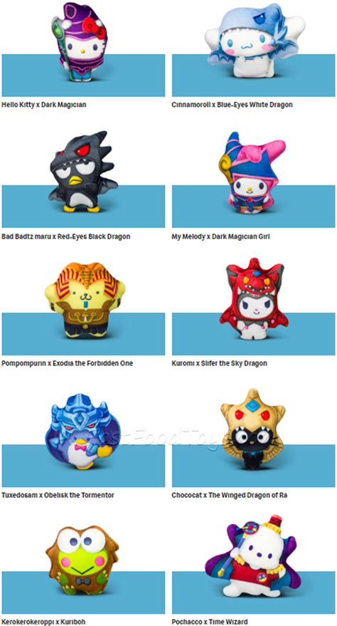 Mcdonalds Yu Gi Oh Hello Kitty Happy Meal Commercial Complete Set Of 10 Toy Collection Belgium