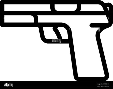 Handgun Weapon Line Icon Vector Illustration Stock Vector Image And Art Alamy