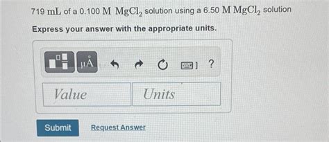 Solved ML Of A MMgCl Solution Using A MMgCl Chegg