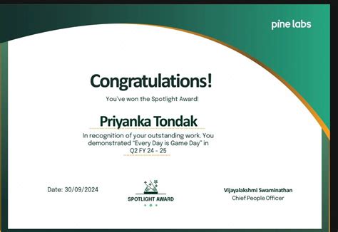 Thank You For The Recognition Pine Labs Priyanka Tondak 17 Comments