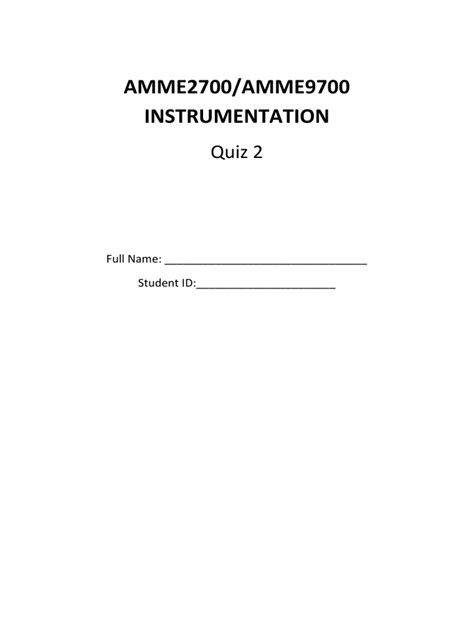 Quiz 2 Solutions Pdf Electrical Network Sensor