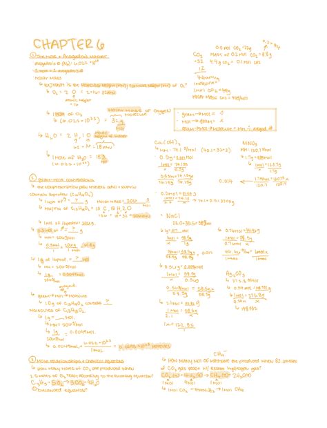 Chapter 6 Chemical Reactions Mole And Mass Relationships Chem 1000