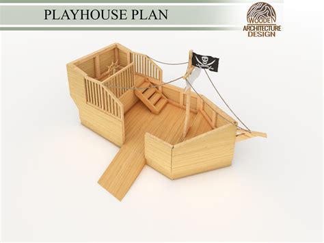 Planes De Construcción De Pirate Ship Playhouse Para Niños Boat