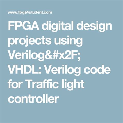 fpga digital design projects using verilog vhdl verilog code for