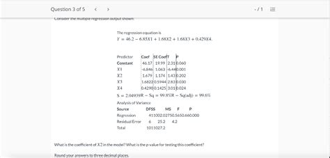 Solved Question 3 Of 5 1 Consider The Multiple