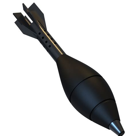 Mortar Rocket Explosive Isolated On Background 3d Rendering
