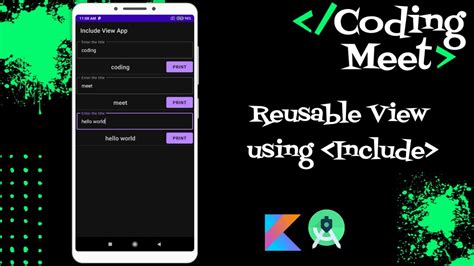 How to Implement Reuse View and Layout using Include Tag in Android Studio Kotlin - YouTube