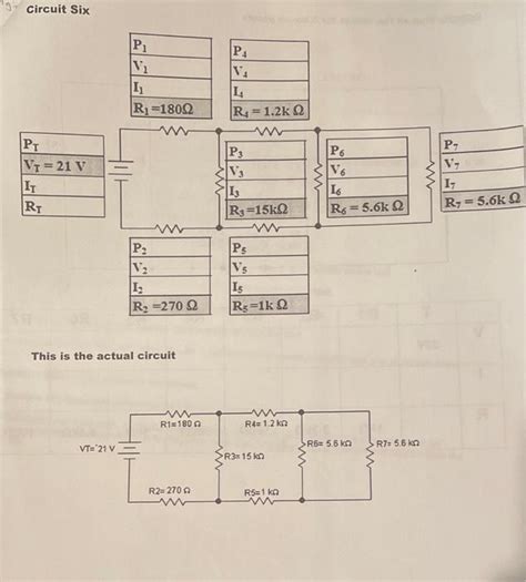 Solved Circuit Six This Is The Actual Circuit