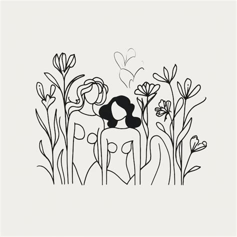 Genderbending Line Drawing Pictures