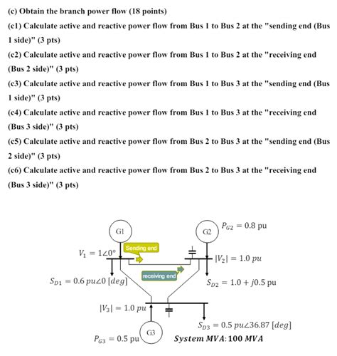 Solved C ﻿obtain The Branch Power Flow 18 ﻿pointsc1