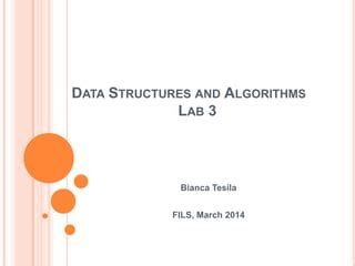 Data Structures And Algorithms Lab3 PPT