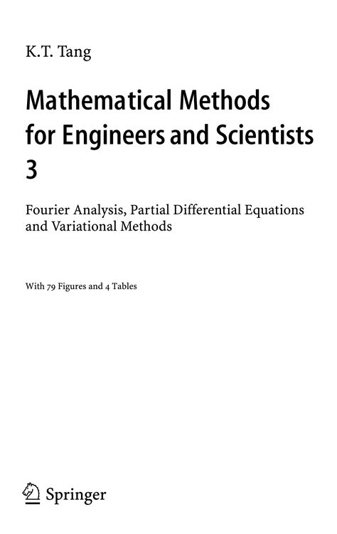 SOLUTION Mathematical Methods For Engineers And Scientists Fourier