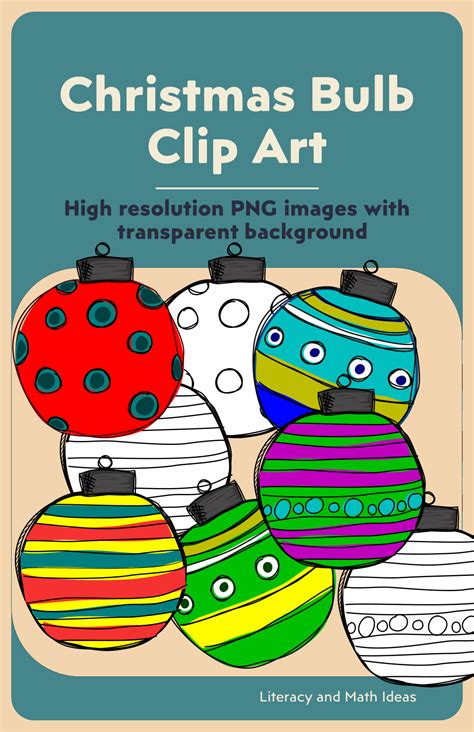 Christmas Bulb Clip Art Literacy And Math Ideas Clip Art Library