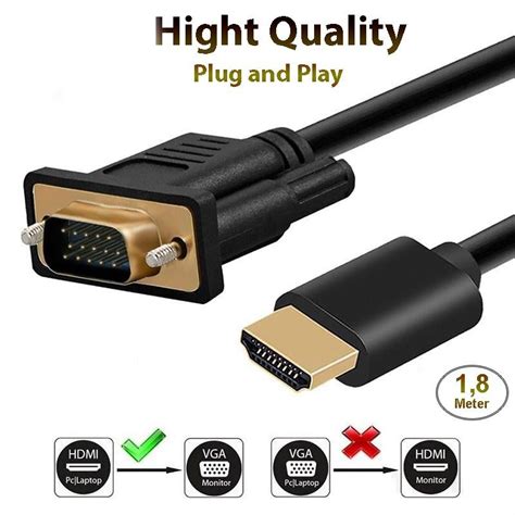 Jual Kabel Hdtv To Vga Hd 4kkable Hdmi To Vga 18m1 Meter Shopee