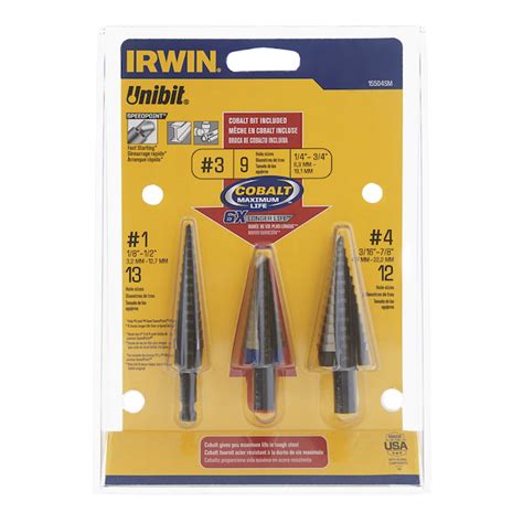 Irwin Unibit 3 Piece Step Bit Set 15504sm Rona