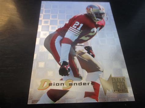 Deion Sanders San Francisco 49ers1995 Fleer Metal Silver Flasher Card