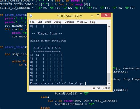 simple battleship game vs ai in python free source code sourcecodester