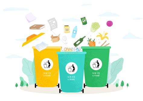 쓰레기 분류 일러스트 일러스트 무료 다운로드 Lovepik