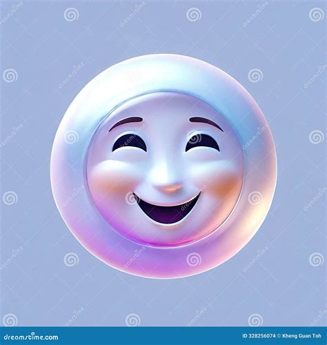 Icon Of Smiling Face Emoji Glossy Glass Style Stock Illustration