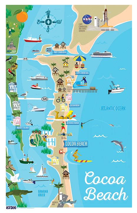Map Cocoa Beach Florida Jacki Letizia