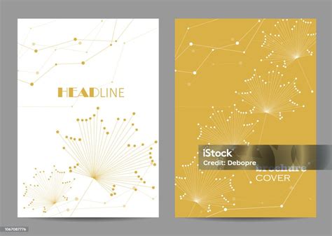 안내 책자 서식 파일 레이아웃 디자인입니다 연결 된 선과 점 회색 배경에 만든 추상 벡터 단풍 잎 0명에 대한 스톡 벡터 아트 및 기타 이미지 Istock
