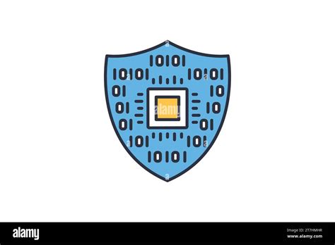 Cybersecurity Shield Icon Shield With Binary Code Icon Related To Securing Digital