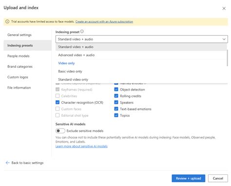 azure video indexer account type stack overflow