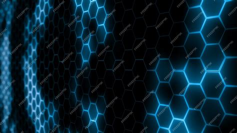 Premium Photo 3d Rendering Of Abstract Futuristic Hexagonal Mesh With Light Effects