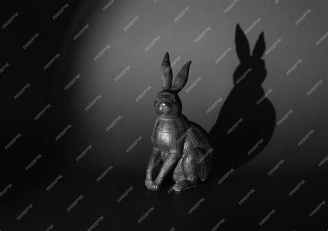 Premium Photo A Rabbit Shadow On A Wall With A Shadow Of A Rabbit