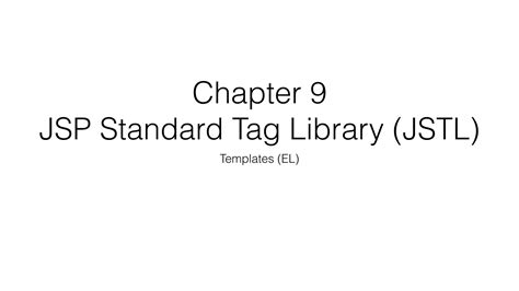 Ch 9 Jsp Standard Tag Library Pdf