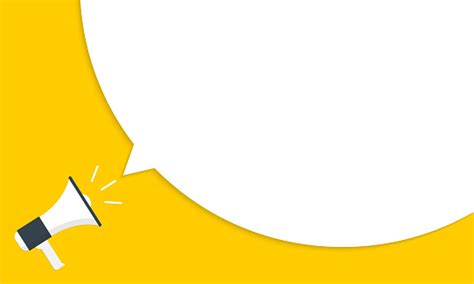 말풍선이 있는 확성기 또는 확성기 주의를 기울이거나 발표하거나 개념을 외칩니다 광고 또는 발표를 위한 메시지 배너 또는 배경을