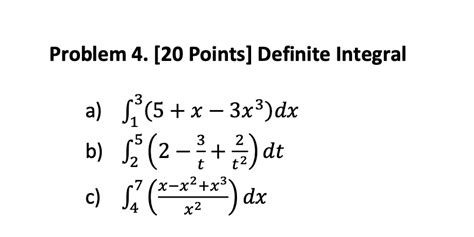 Solved Problem Points Definite Integral A Chegg