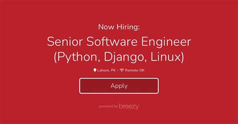 Senior Software Engineer Python Django Linux At Strategic Systems
