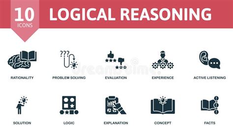 Logical Reasoning Set Creative Icons Stock Vector Illustration Of