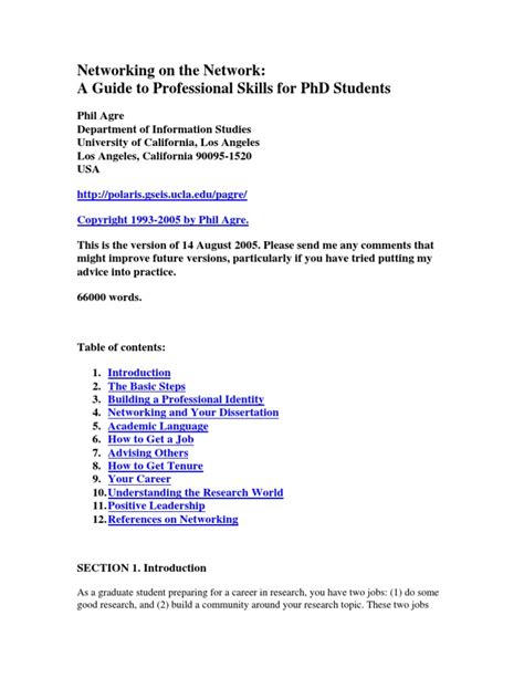 networking on the network pdf thesis conversation