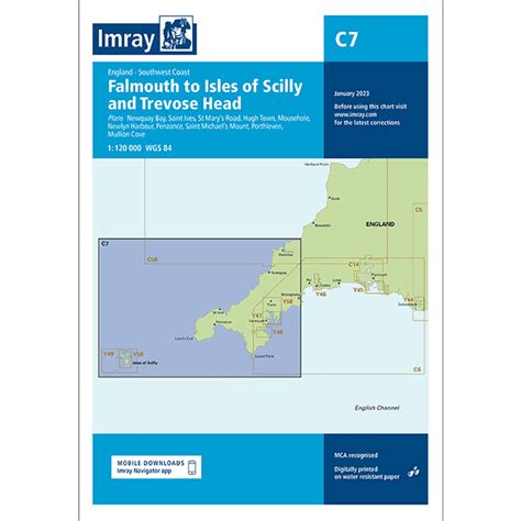 Imray Chart C7 Falmouth To Isles Of Scilly And Newquay Marine Scene
