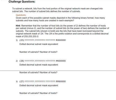 Solved To Subnet A Network Bits From The Host Portion Of