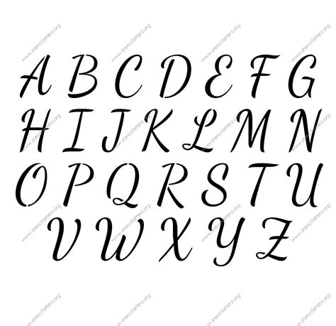 Large Cursive Alphabet Stencil Printable Cut Out Printable Stencils