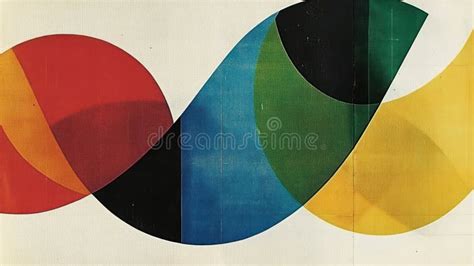 Abstract Design Featuring Colorful Overlapping Shapes In A Fluid