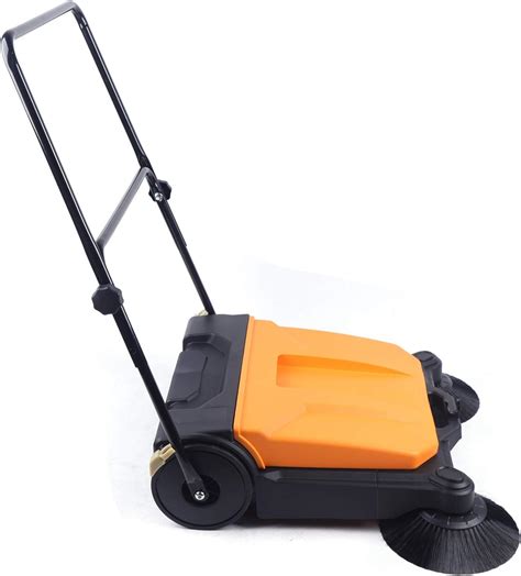 Twin Walk Behind Outdoor Hand Push Floor Sweeper Mini