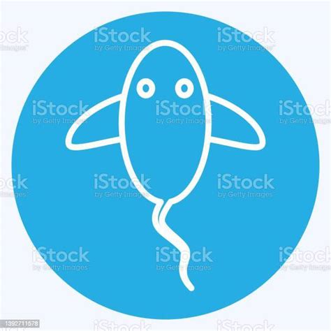 아이콘 레이 물고기 바다 상징을 위해 적당한 파란 눈 스타일 편집 가능한 간단한 디자인 디자인 템플릿 벡터 간단한 기호 그림