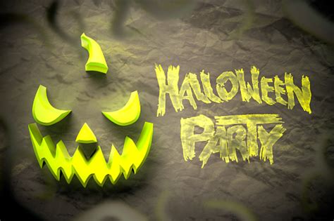 해피 할로윈 파티 나이트 카드와 브로셔 할로윈 호박 어두운 디자인 배경 포스터 및 배너 3d 그림 0명에 대한 스톡 사진 및 기타 이미지 Istock