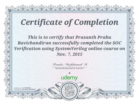 Soc Verification Using System Verilog Certificate Ppt