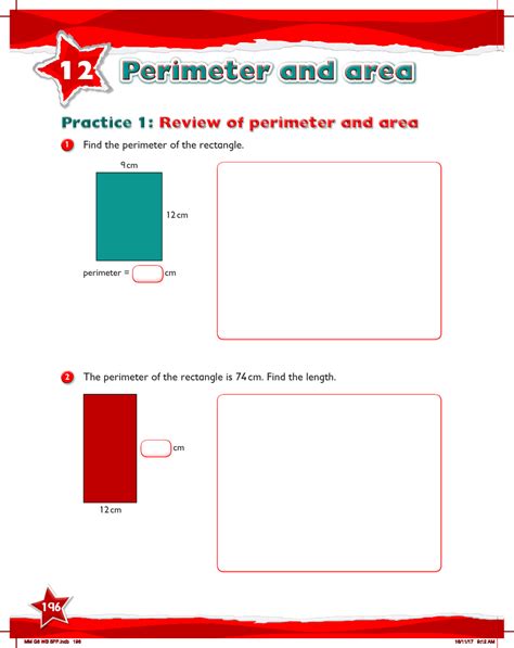 Max Maths Year Work Book Review Of Perimeter And Area Maths Year
