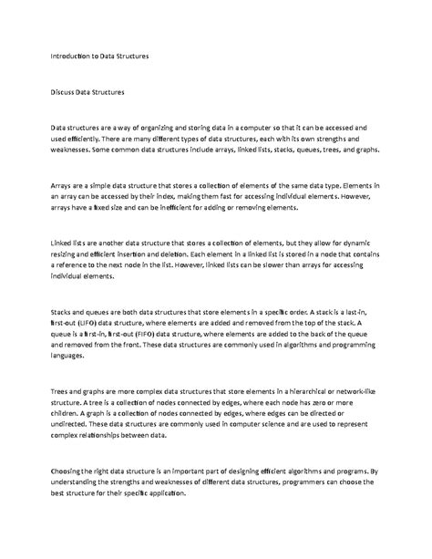 Data Structures Introduction To Data Structures Discuss Data