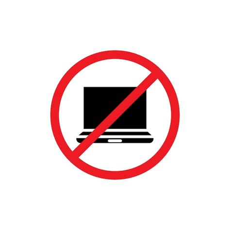 premium vector no computer sign icon set electronics and device